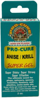 Pro-Cure Super Sticky Gel 2 oz Anise Krill Fishing Scent Attractant w ...