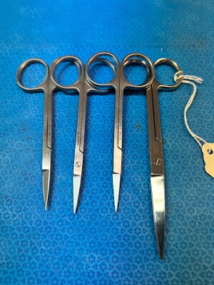 LOT OF 4 Iris Operating Straight Sharp/Sharp Scissor; Stainless ...