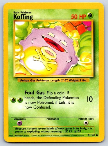 Koffing - Base Set 051/102 Pokemon Card NM | eBay