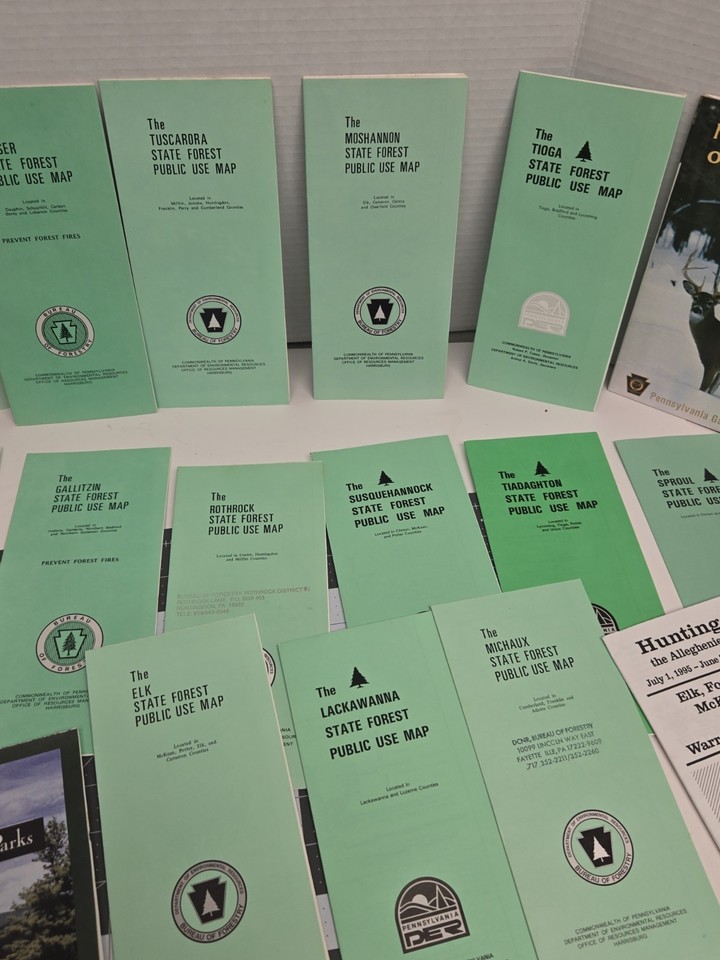 Vintage Pennsylvania State Forest Maps Lot | PA Game Commission ...