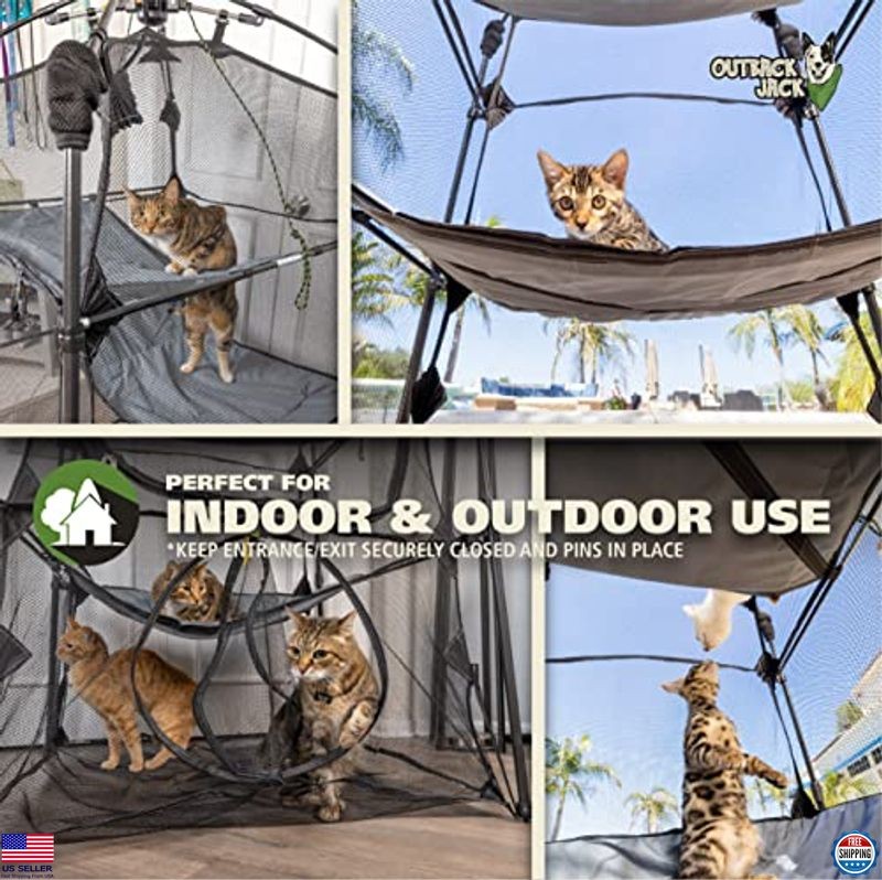 Outdoor Cat Enclosure Portable Tent for Indoor Cats - Catio Play Area ...