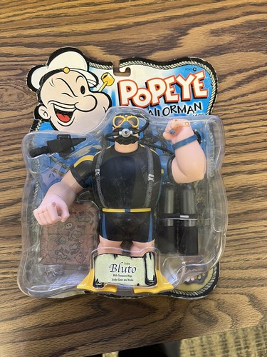 Popeye Sailor Man Bluto Action Figure w Scuba Gear, Map, Knife NOS Rare ...
