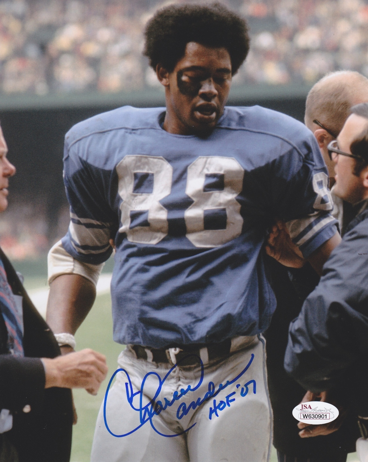 CHARLIE SANDERS HOF 07 Signed Autograph 8x10 Photo Detroit Lions JSA ...