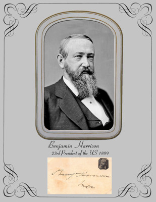President Benjamin Harrison 23rd President Photo & Autograph 8-1/2" X ...