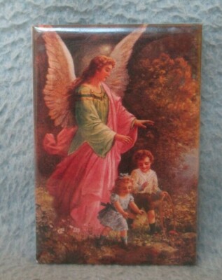 Angel Overlooking Children 2" X 3" Magnet Desperate Enterprises | eBay