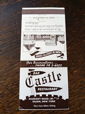 Vintage Matchbook: Castle Bar-Restaurant, Loretto Foods, Olean, NY | eBay