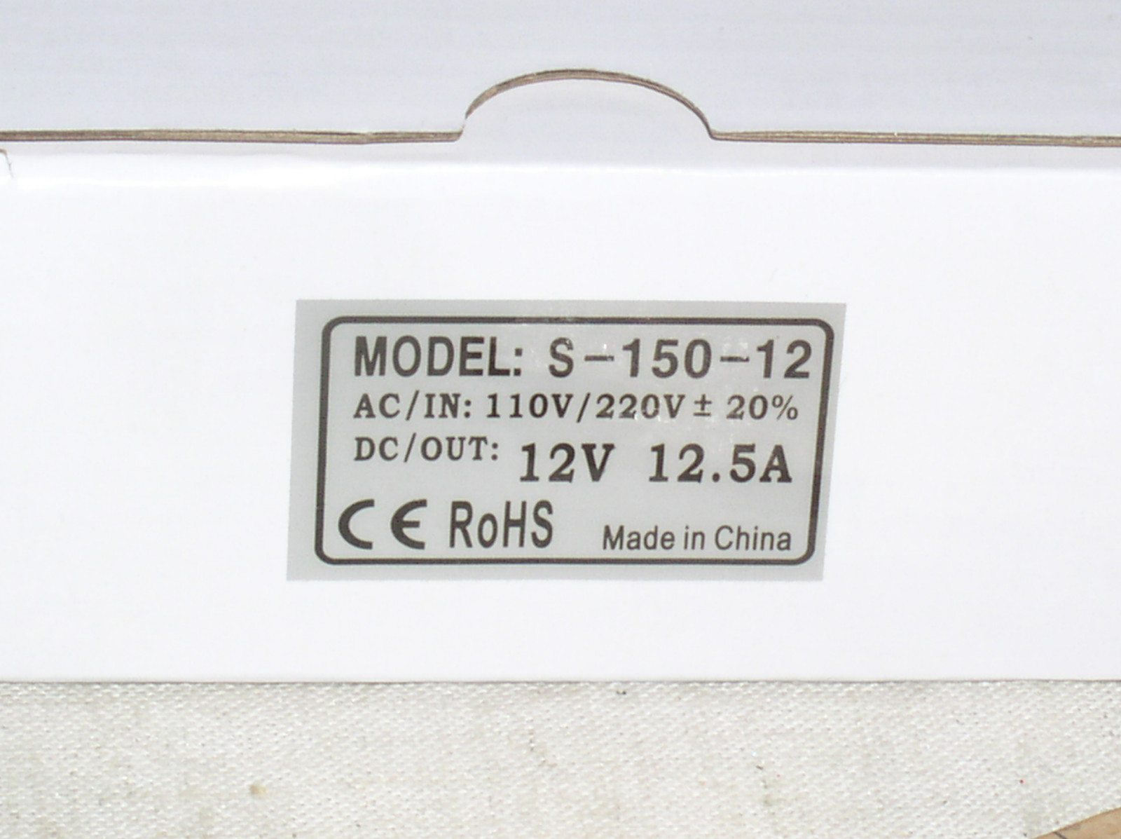 NEW S-150-12 AC -DC ADJ ADJUSTABLE LED SWITCHING POWER SUPPLY 12V 12.5A ...