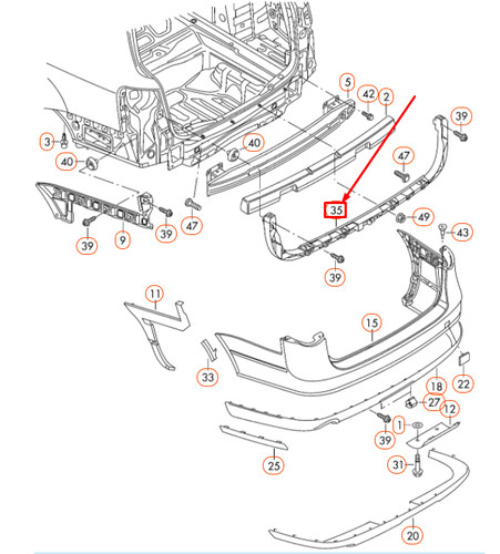 NEW VW PASSAT VARIANT B6 REAR BUMPER SECURING STRIP 3C9807861 OEM NO🇺🇸 ...