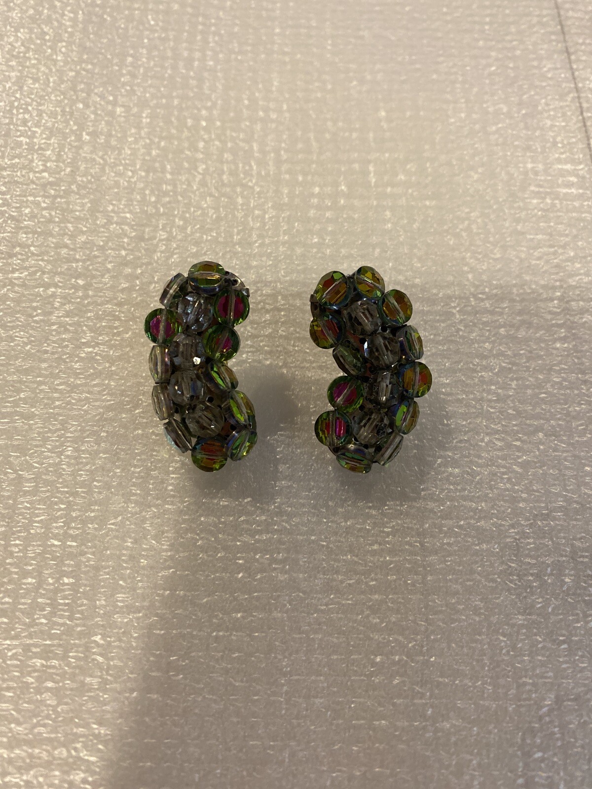 Vintage Watermelon Rainbow Glass Crystal Silver Tone … - Gem