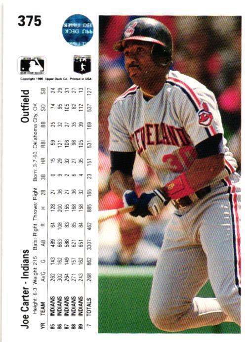 1990 Upper Deck #375 Joe Carter | eBay