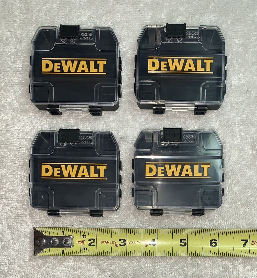 DEWALT TOUGH CASE MINI BIT TIP STORAGE CASE X4 ORGANIZER TIC TAC EMPTY ...