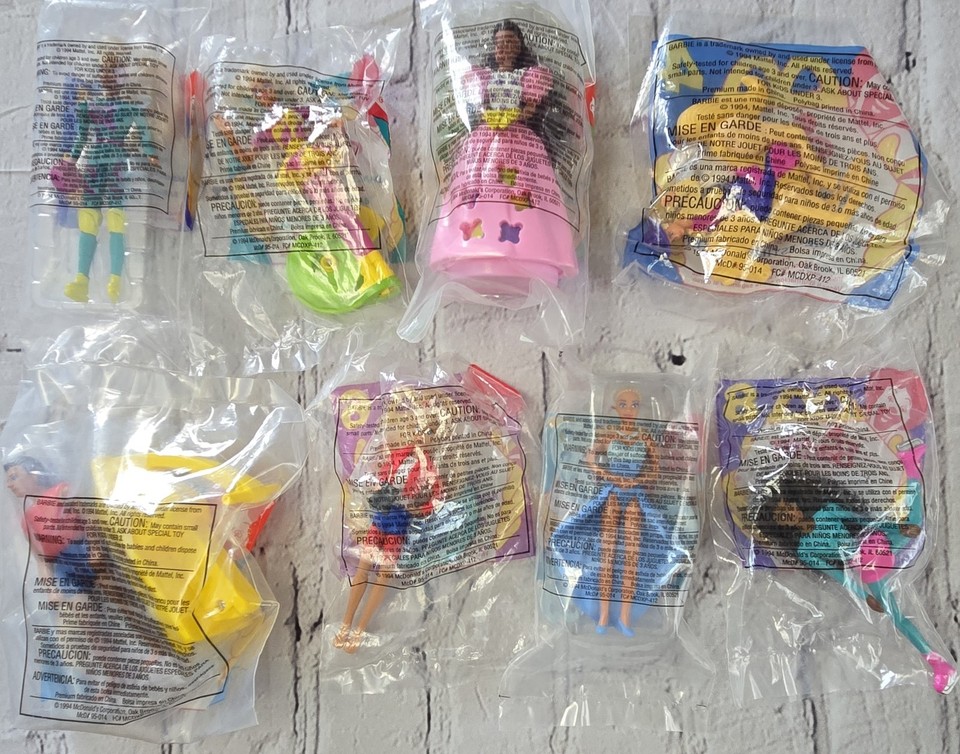 McDonald's 1995 Barbies Set of 8 Vintage Happy Meal Toys Unopened | eBay