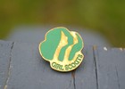 Green 1980 Girl Scouts GSUSA 1980 C Metal & Enamel Lapel Pin Pinback ...