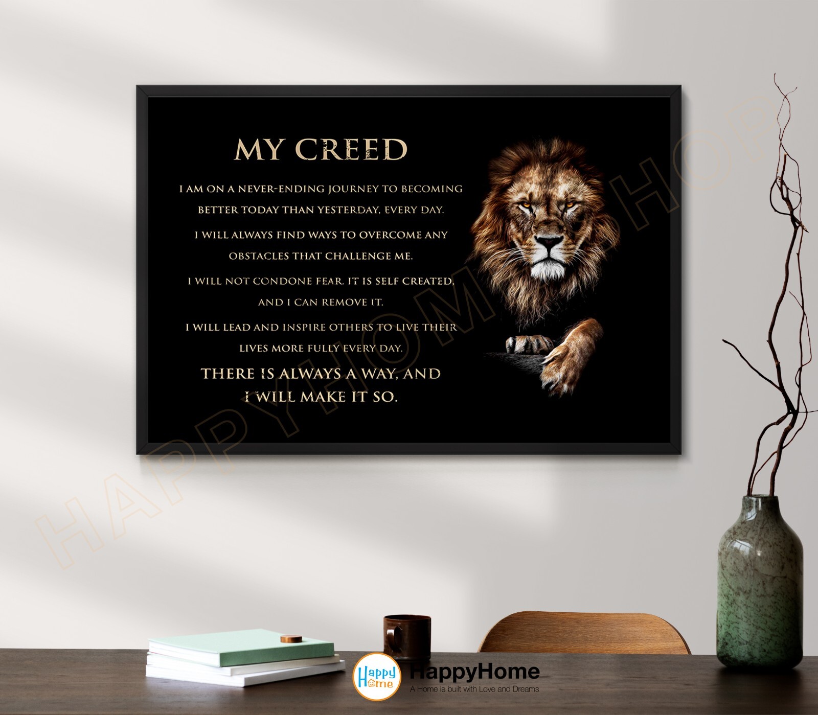 Lion Wall Art My Creed Motivational Quotes Inspirational Print Art Home ...