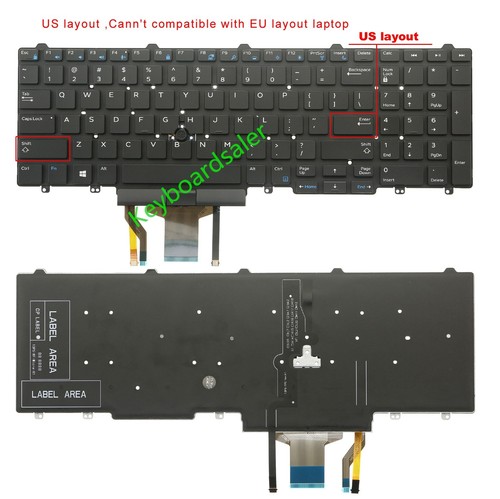 New US Backlit Keyboard For Dell Precision 3510 3520 3530 7510 7520 ...