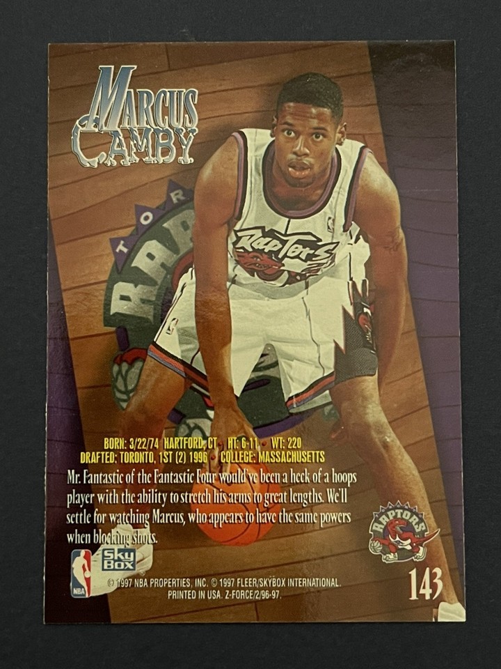 Marcus Camby 1996-97 SkyBox Z-Force Toronto Raptors Basketball Card ...