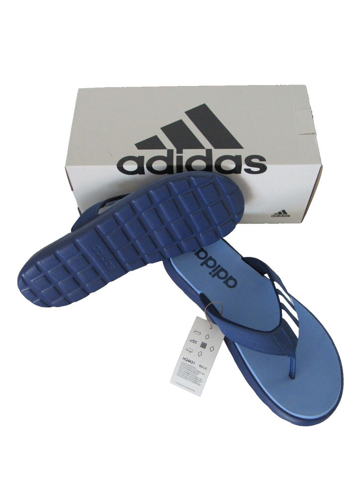adidas Mens 11 Navy/White 3-Stripes HQ4431 Comfort Flip-Flops Cushioned ...