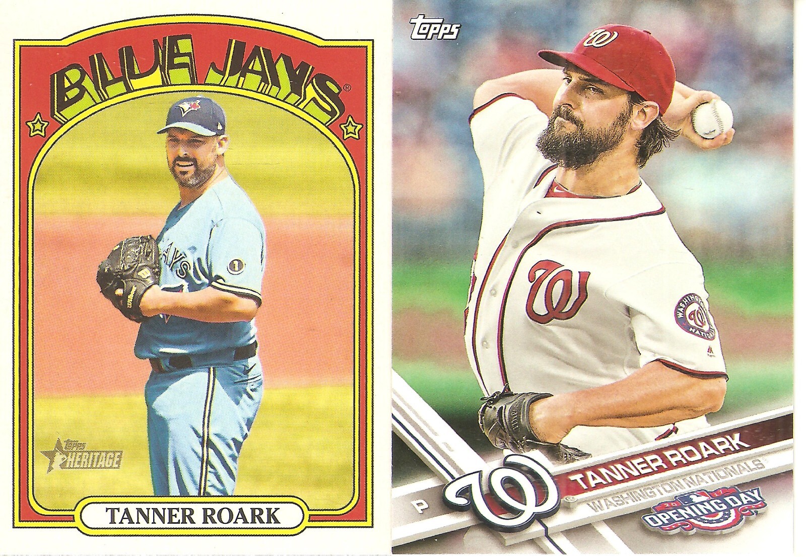 2 DIFFERENT BASEBALL CARD LOT OF TANNER ROARK 947 | eBay