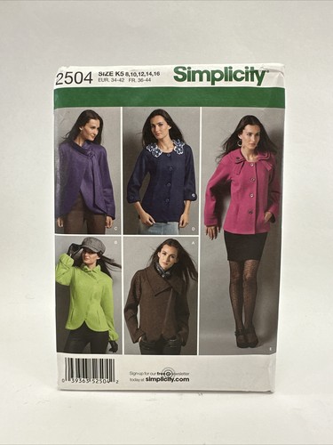 Womens Jackets Coats Sewing Pattern Simplicity 2504 SZ 8-16 Classic ...
