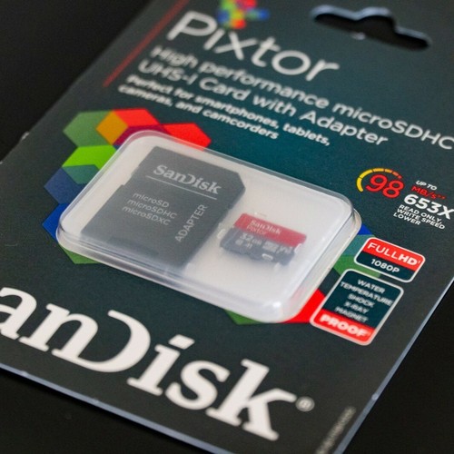 SanDisk Pixtor 32GB MICRO SD SDHC U3 80MB/S 1080p, 3D or 4K video. | eBay