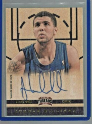 2012 13 Panini Threads 180 Rookies Jordan Williams Atlanta Hawks Auto