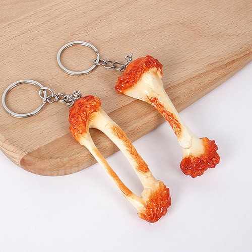 PVC Chicken Wing Bone Charm Simulated Chicken Leg Bone Key Ring Bag ...