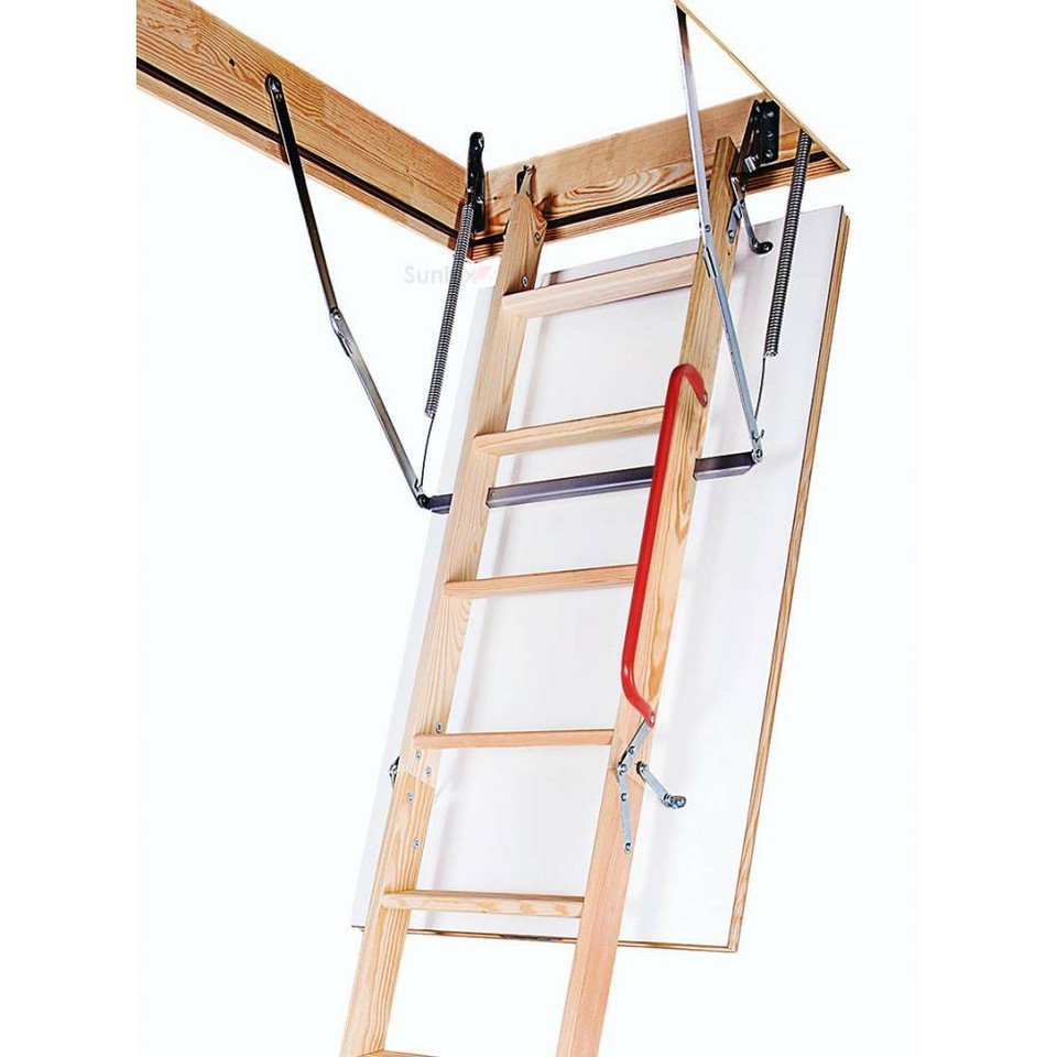 Optistep Wood Timber Folding Loft Ladder Hatch 60cm x 120cm (280cm ...