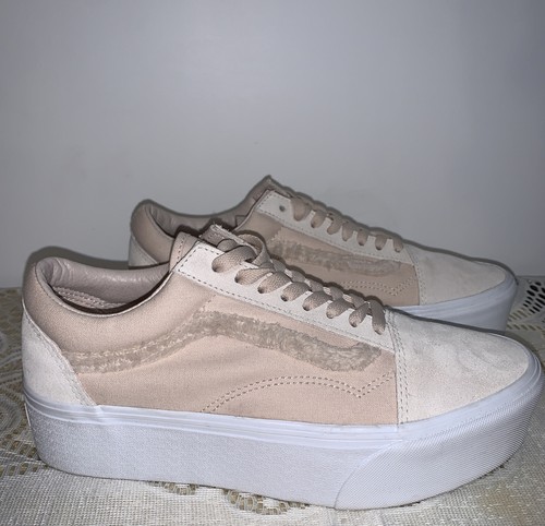 VANS Old Skool Stacked Platform Shoes Pink Suede & Ca… - Gem