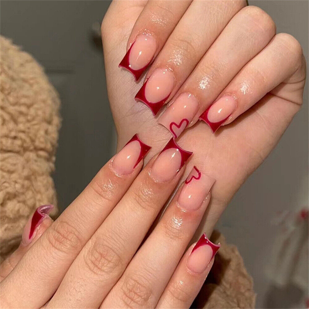 Red Tip Nail Designs