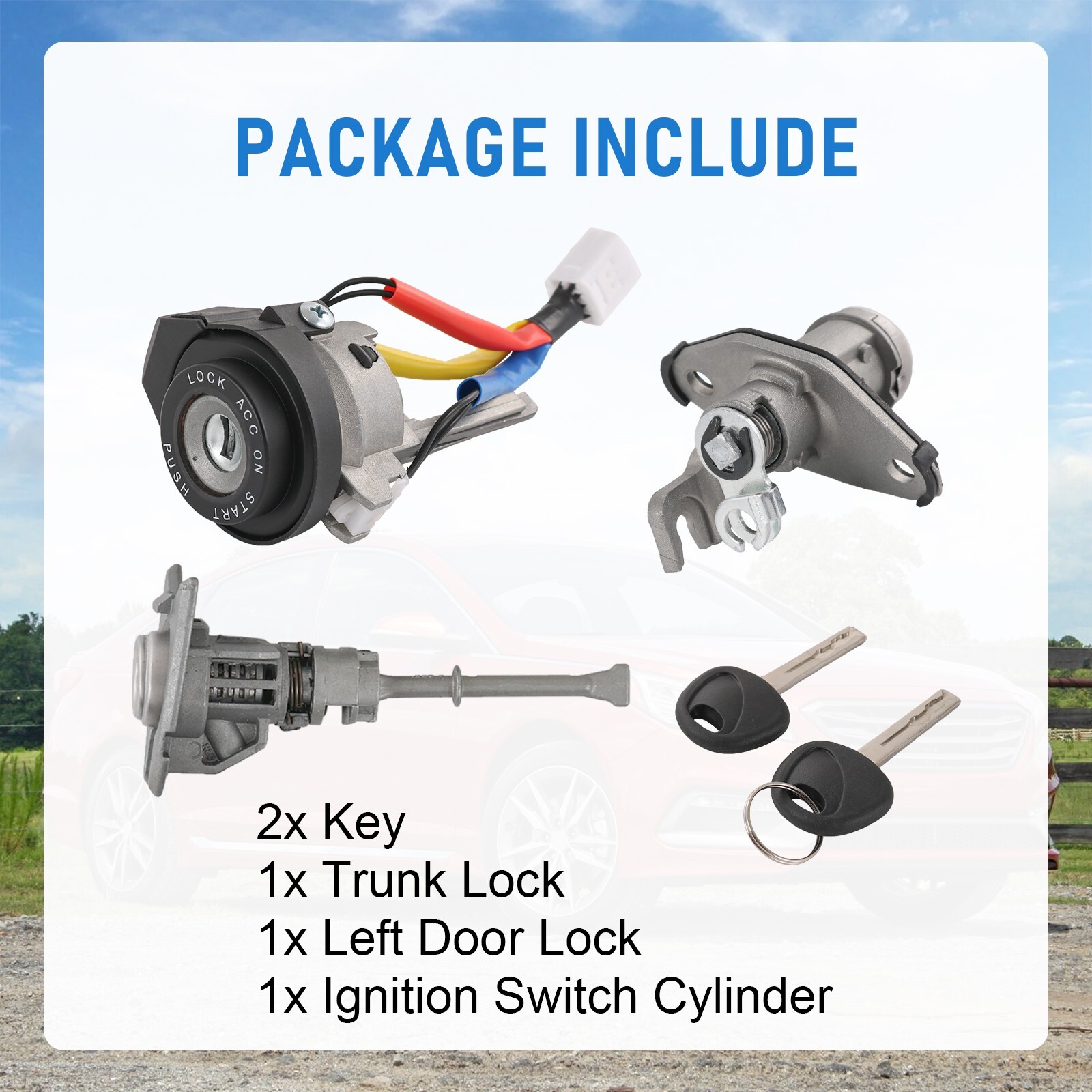 For 09-14 Hyundai Sonata 81970-3SA00 Ignition Switch Front Left Door ...