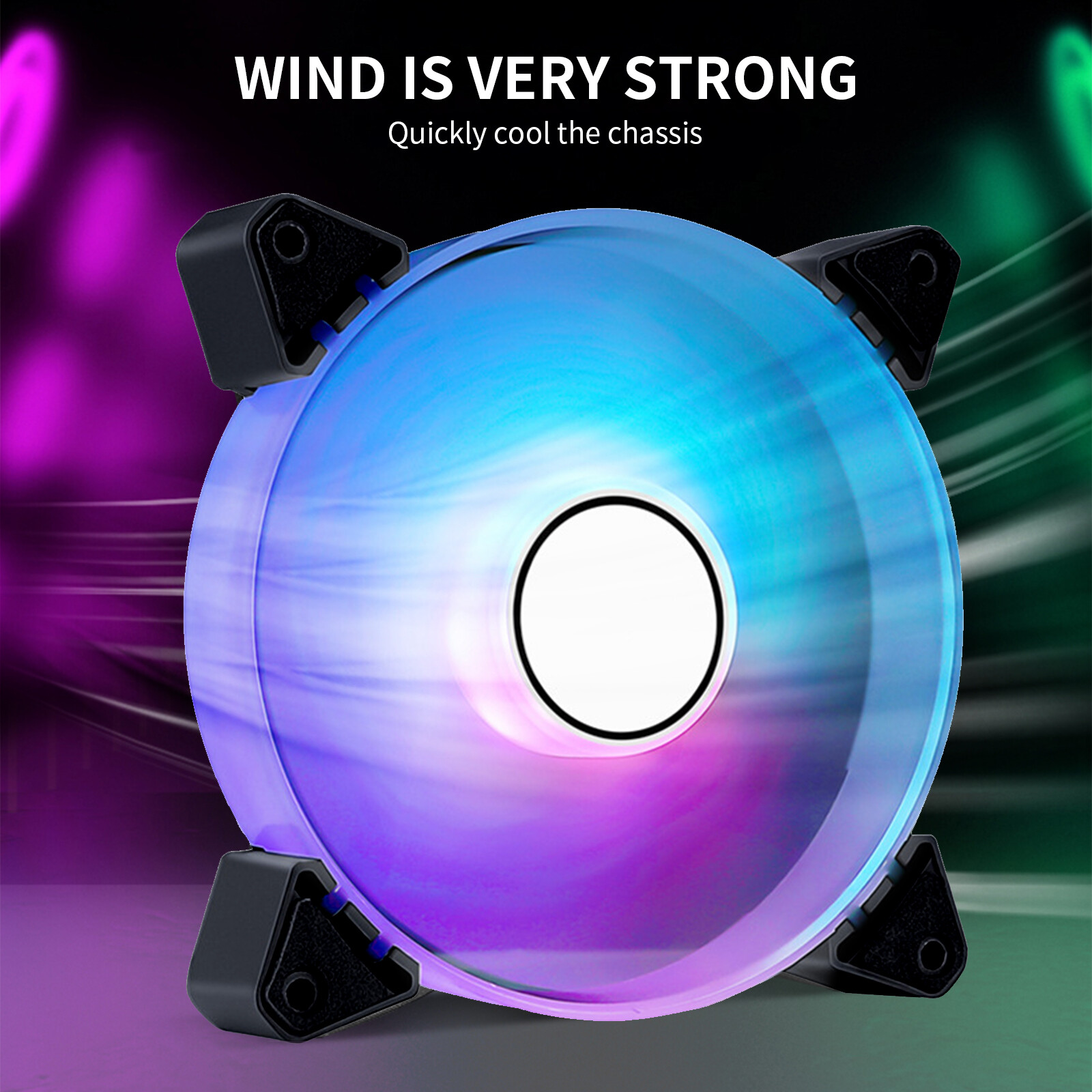 6Pack 120mm RGB LED Quiet PC Air Cooling Fans Computer Case Game ...