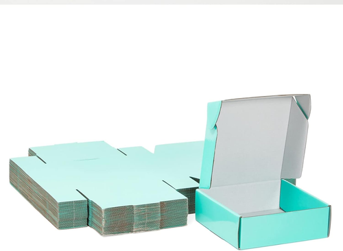 25 Pack Blue Corrugated Packaging Shipping Boxes Bulk 6x6x2 Cardboard ...