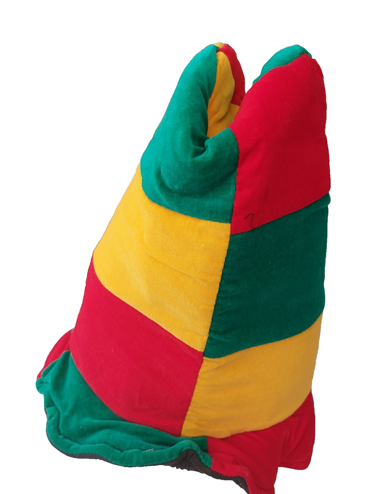 Jester Hat Brim Colorful Velvet Multicolor Color block Velvet Halloween ...