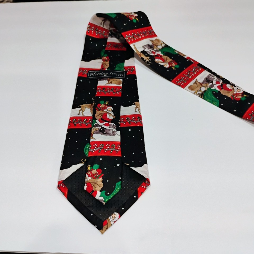 Meeting Street Silk Christmas Tie Santa Claus NeckTie Novelty Santa Tie ...