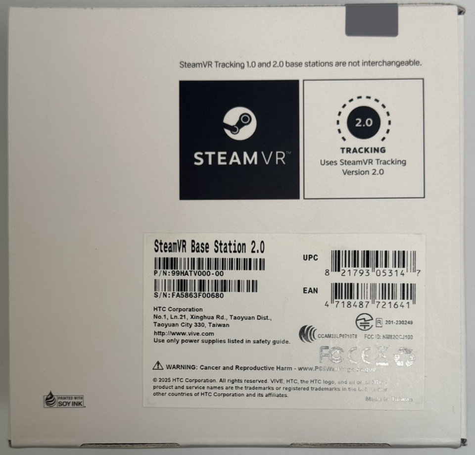 HTC VIVE PRO SteamVR Base Station 2.0 (Single) VR Precision Tracking ...