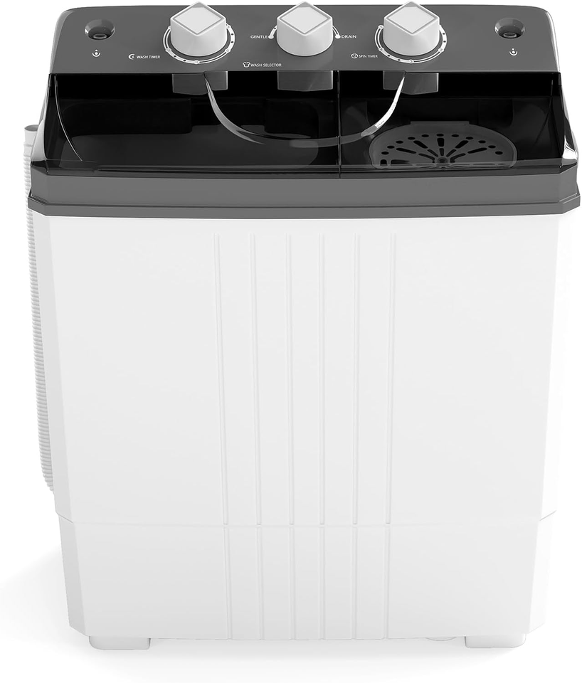 Portable Washing Machine, Twin Tub 20Lbs Capacity, Compact Laundry ...