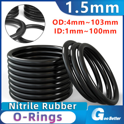 Metric O Rings Nitrile Rubber 1.5mm Cross Section ORing Sealing Seals ...