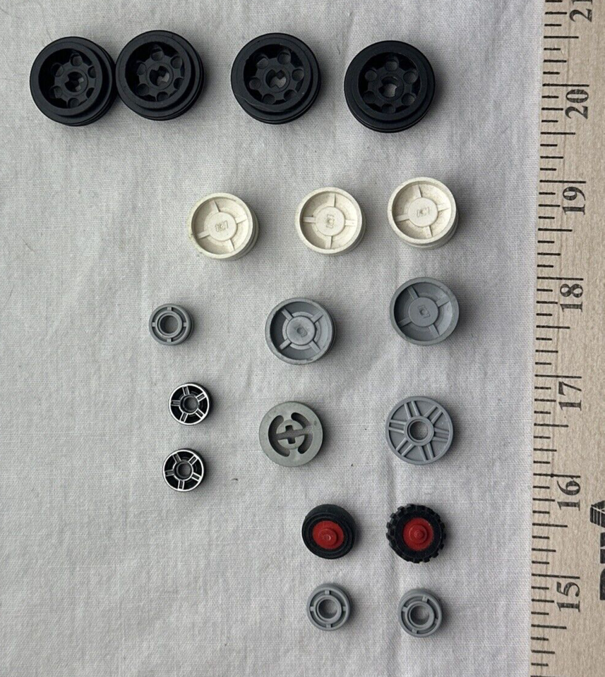 100+ LOT Lego Wheel Rims Tires Axels Rubber Hard Plastic Space Truck ...