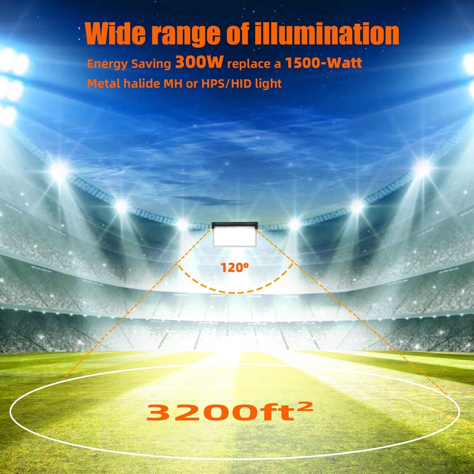 Led Stadium Flood Lights Outdoor 1500W Equivalent Super Bright ...