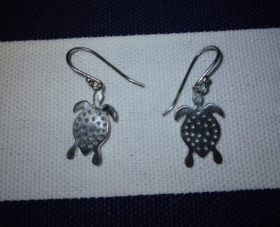 🌞STERLING SILVER 925 SMALL SEA TURTLE Hook EARRINGS | eBay