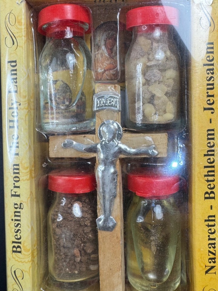 Jerusalem Holy Land Blessing Kit Cross Holy Water Olive Oil ...