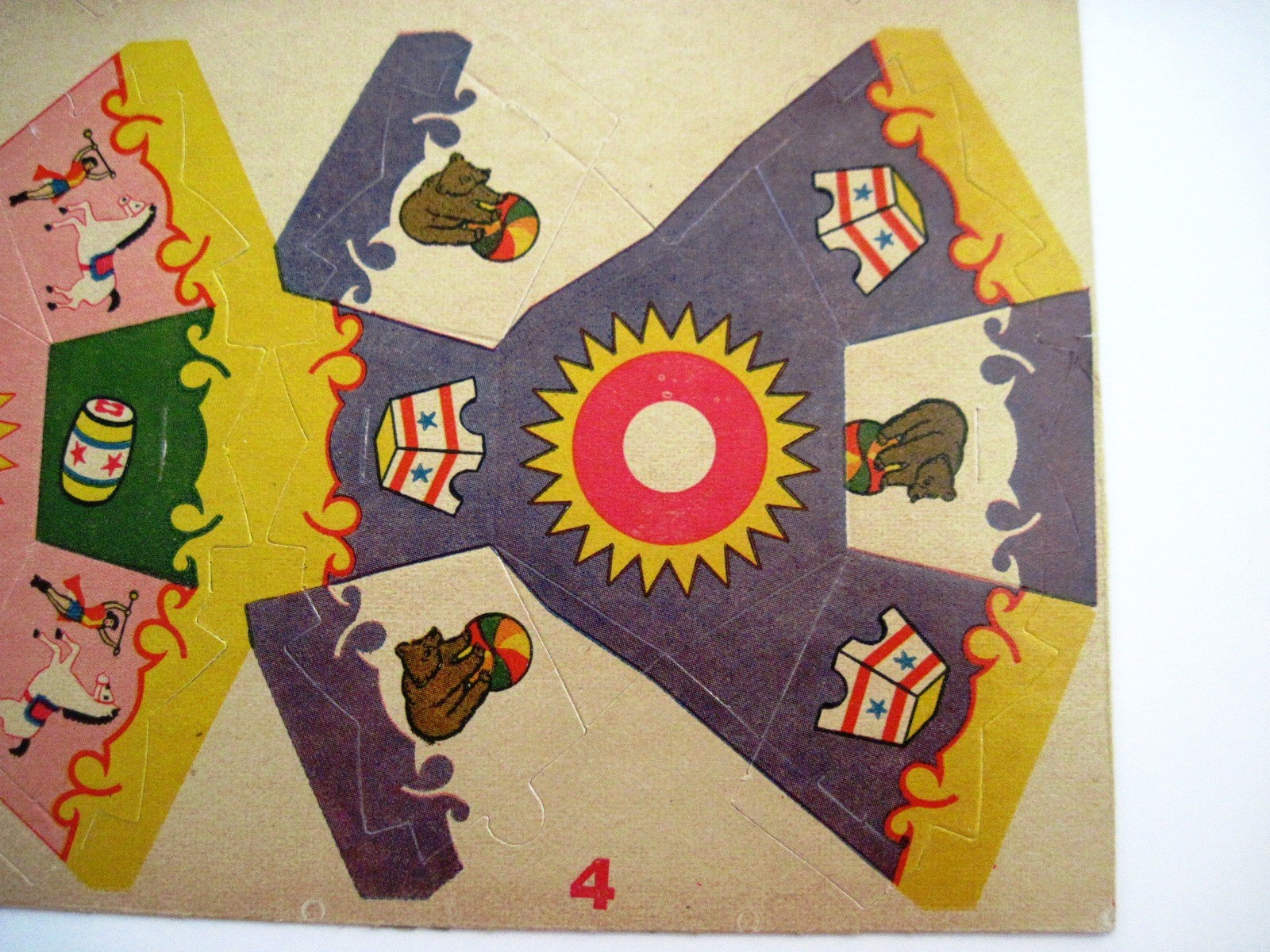 Vintage Sheet of Punch Out Craft To Make A Basket Out of Card Board ...