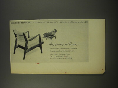 1956 Risom U430 Quick Change Chair Ad - The answer is Risom | eBay