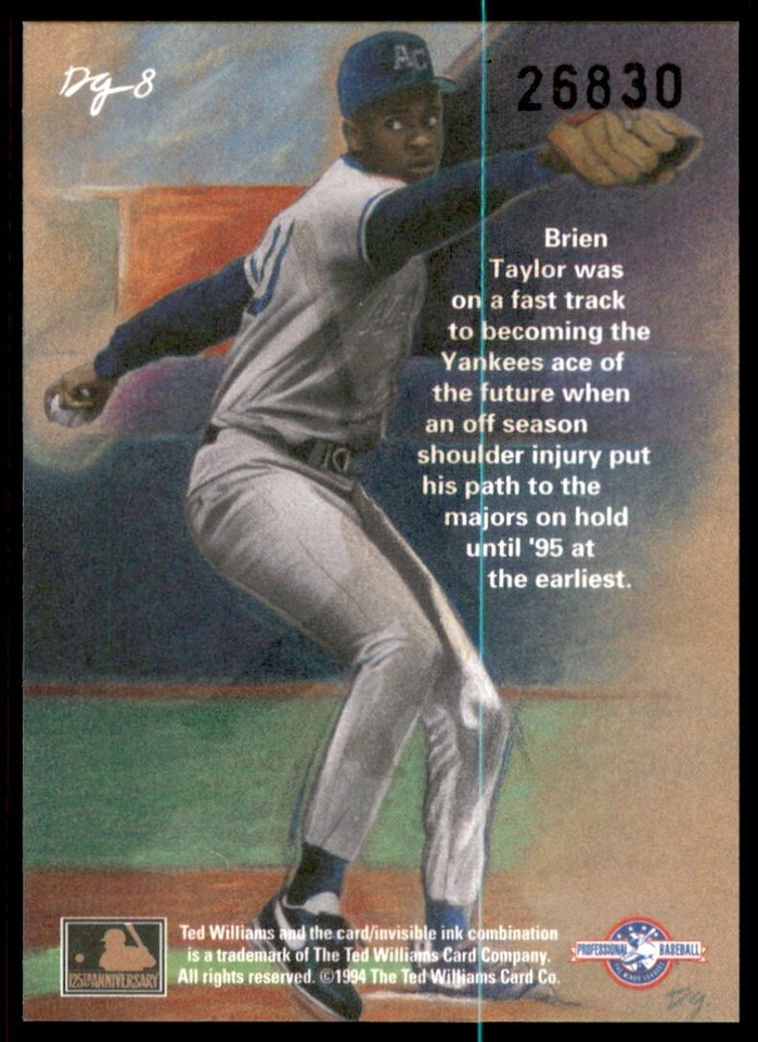 1994 Ted Williams Card Company #DG8 Brien Taylor Rookie /26830 | eBay