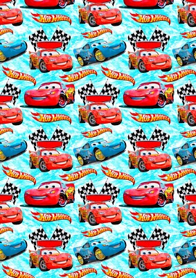 DISNEY CARS Birthday Gift Wrap - Lightning McQueen Wrapping Paper ...