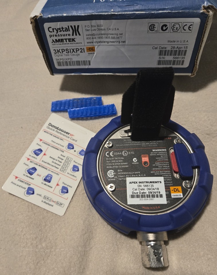 AMETEK Crystal XP2i Digital Pressure Gauge w/ DataLogging 3,000 psi ...
