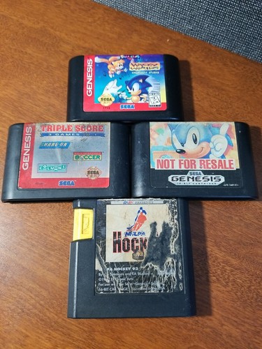 Sega Genesis Lot - Wacky Worlds, NHLPA '93, Sonic 1, Triple Score 3 ...