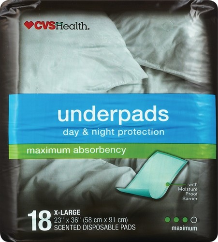 CVS Health Underpads Day & Night Protection Maximum Absorbency 18ct | eBay