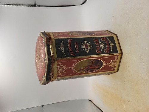 Vintage Octagonal Hinged Tin Container - Unity Mills Sugar Box ...