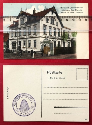 Postcard Mittelbach district Chemnitz around 1910 restaurant ...